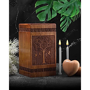Wooden Urns for Ashes Adult Male or Female - Funeral and Memorial Cremation Urns for Human Ashes up to 250 lbs
