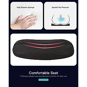 Office Chair Ergonomic Desk Chair Mid Back Computer Chair with Lumbar Support Armrests Breathable Mesh Height Adjustable Chair Rolling Swivel Chairs for Home Office,Black