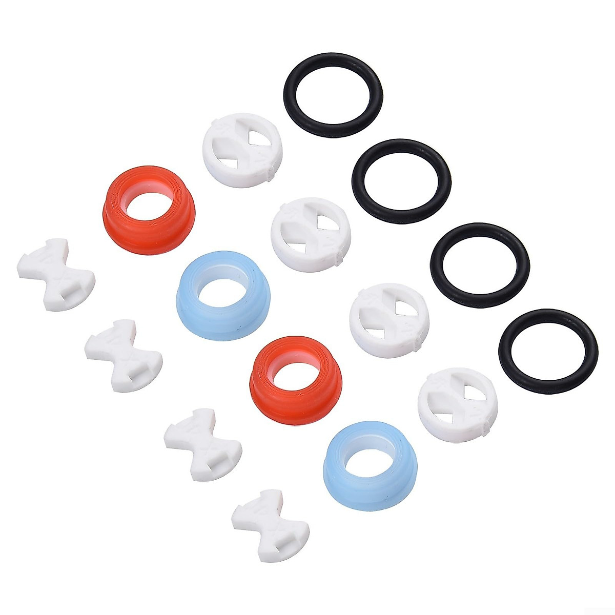 8Pcs/set Pleochroic Faucet Washers Ceramic Disc Cartridges Silicon Washer Insert Turn Replacement For Valve Tap Faucet Parts(2 set)
