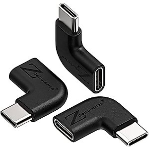 Cellularize Right Angle USB C Adapter USB C 90 Degree Adapter 40Gbps Low Profile Male to Female Extender 240W Thunderbolt 4/3 Data for Steam Deck Notebook Tablet Mobile Phone (3 Pack)