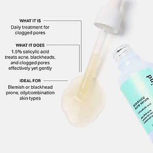 Cocokind Postbiotic Acne Serum, Salicylic Acid Serum and BHA Liquid Exfoliant - Exfoliating, Brightening and Hydrating Serum