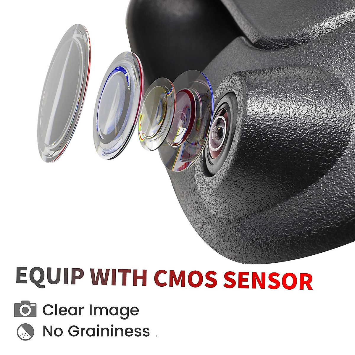 EWAY Tailgate Handle Backup Camera for 2002-2008 Dodge RAM 1500 2500 3500 Tailgate Latch Door Handle Aftermarket Reverse Reversing Back Up Rear View Camera RCA Connector w/ 26FT Extension Harness