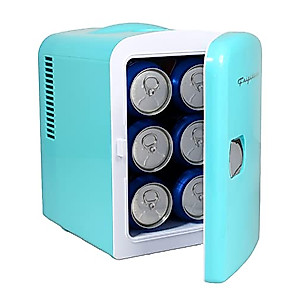 Frigidaire BLUE EFMIS149_AMZ Mini Compact Cooler Fridge, 4 Liter Capacity Chills Six 12 oz Cans, standard & EFMIS151 Mini Compact Personal Home Office Fridge Cooler, 4L Capacity