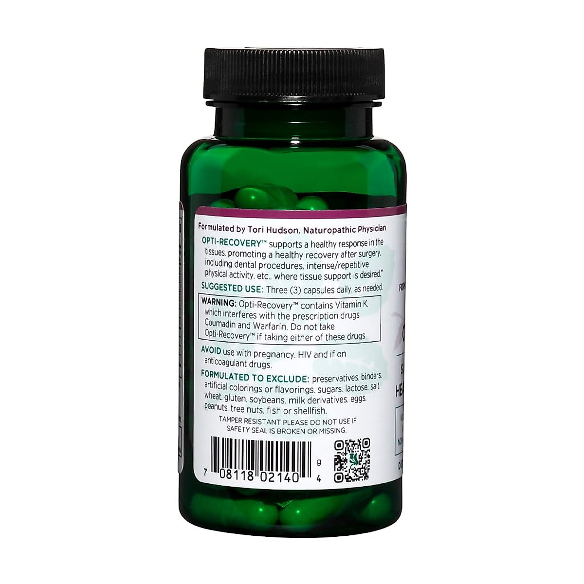 Vitanica Opti-Recovery, Pre & Post Surgery Support, Wound Care, BBL, Tummy Tuck, C Section & Postpartum Vitamin Essentials Healing Support, Scar, Shoulder, Hysterectomy, Breast & Lipo, Vegan, 60 Caps