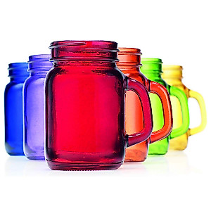 He Mason Jar Shooter Glass (Set of 6), Assorted Colors