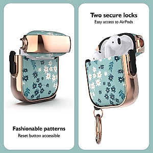 TATOFY for AirPod 2 case, AirPod case with Lock, AirPods 1st & 2nd Case for Women Men (Cyan)