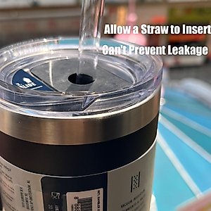 JILINWEI Stronghold Straw Lid Set, 6Pack Reusable Clear Straws with Cleaning Brush, Accessory for Change your Magslider to Allow A Straw to Insert (Can't Prevent Leakage)