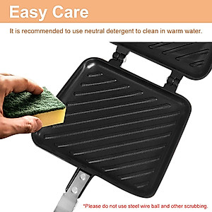 Sandwich Maker, Double-Coated Non-Stick Grilled Sandwich and Panini Maker, Hot Sandwich Maker Pan Nonstick Aluminum Flip Pan