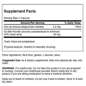 Swanson Ox Bile - Standardized 90 mg 60 Caps 4 Pack