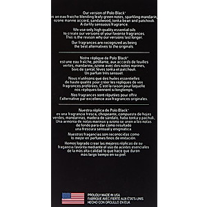 PB ParfumsBelcam Black Classic Match our Version of Polo Black EDT, 2.5 Fl Oz, Woody