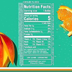 Sparkling Ice, Orange Mango Sparkling Water, Zero Sugar Flavored Water, with Vitamins and Antioxidants, Low Calorie Beverage, 17 fl oz Bottles (Pack of 12)