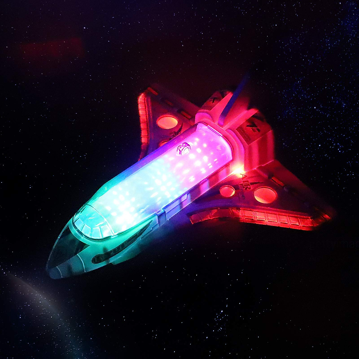 Devan Bump and Go Electric Space Shuttle Airplane Toy with Flashing 3D Lights and Sounds