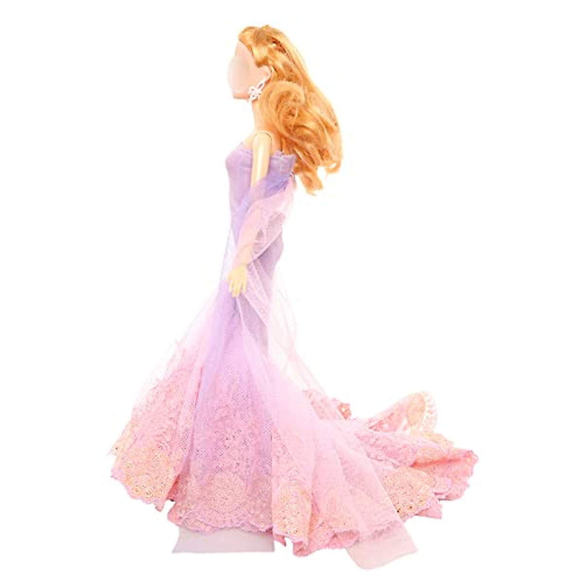 BARWA Pink Wedding Dress Evening Party Princess Pink Gown Dress for 11.5 Inch Girl Doll Xmas Gift