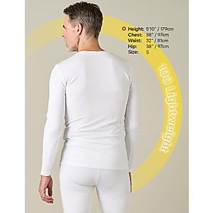LAPASA Men's Thermal Underwear Top Crewneck Long Sleeve Shirt Base Layer Lightweight Winter Thermoflux 100 M09 Large White