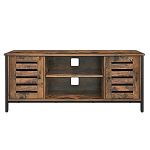 VASAGLE TV Stand for 50 Inches Televisions, Entertainment Center with Storage Shelves, Cabinet with Louvered Doors, 43.3‘’, Rustic Brown