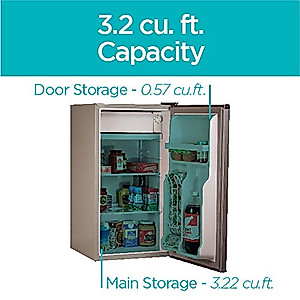 BLACK+DECKER BCRK32V Compact Refrigerator Energy Star Single Door Mini Fridge with Freezer, 3.2 Cubic Ft., VCM