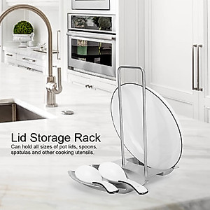 Lid Organizer Pot Lid Thick 304 Stainless Steel Pot Lid Spoon Frame Stand Lid Storage Rack Pot Lid Holder Pot Lid Frame Stand Kitchen Supplies
