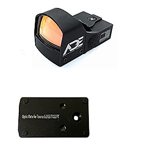 Ade Advanced Optics Crusader RD3-009 Red Dot Reflex Sight + Optic Mounting Plate for Taurus PT111 G2, Millennium G2, G2C, G3 with Original Rear Sight, PT140 G2, PT709, PT740, TX22 + Pictinny Plate
