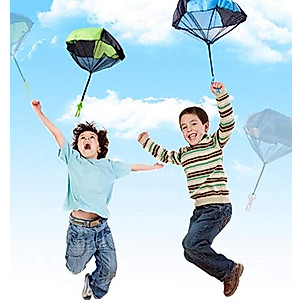 PGXT Parachute Toy, Tangle Free Throwing Army Toy Parachute, Outdoor Children's Flying Toys, No Battery nor Assembly Required (4 Pieces Set) (A)