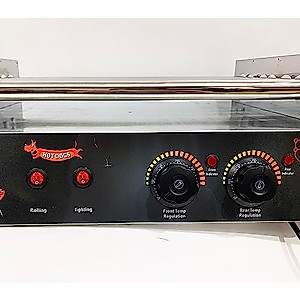 Hot Dog Roller Machine, 7 Non-Stick Rollers 18 Hot Dog Sausage Grill Cooker Machine