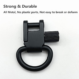 AOOK Sling Swivels Mounts for Rifle and Shotgun, Heavy Duty Sling Attachments Clips, Black- Occult (Black)
