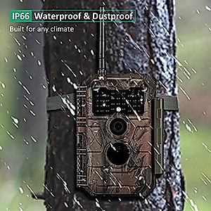 GardePro E6 Trail Camera WiFi 48MP 1296P Game Camera with No Glow Night Vision Motion Activated Waterproof for Wildlife Deer Scouting Hunting or Property Security, Camo