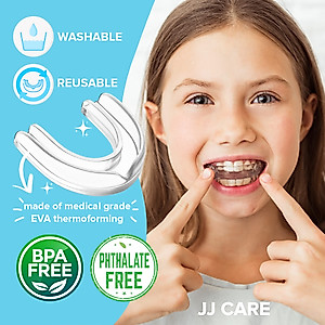 JJ CARE Mouth Guard (2 Pairs), Best Value Comes Retainer Cleaner Tablets, Custom Moldable Night Guards for Teeth Grinding at Night, Dental Mouth Guard for Sleeping