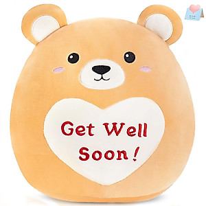 CozyWorld Get Well Soon Bear Stuffed Plush Plushies Squishy Teddy Bear Stuffed Animals, Cute Soft Pet Pillow Gifts for Girls Boys Feel Better for Recovering Patient 12”