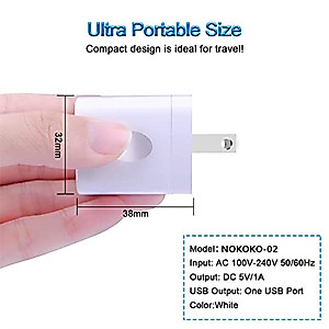 USB Wall Charger, Power Adapter, VectorTech (2-Pack) 5V/1Amp Single Port Quick Charger Plug Cube for iPhone X 7/6S/6S Plus/6 Plus/6/5S/5, Samsung Galaxy S7/S6/S5 Edge, LG, HTC, Huawei, Moto, Kindle