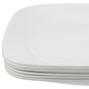 Corelle 6-Piece Salad Plates Set, 9-Inch Plates, White & 6-Piece Salad Plates Set, Triple Layer Glass and Chip Resistant, 8-1/2-Inch Lightweight Round Plates, Winter Frost White