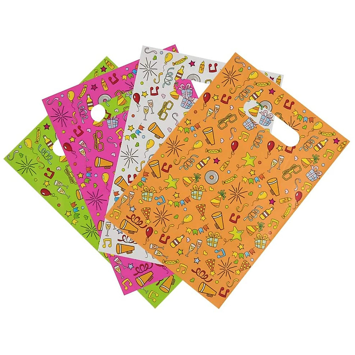 Wowfit 40 CT Party Bags – Assorted Party Favor Bags – 40 Goodie Bags in 4 Colors – Perfect for Birthdays, New Years, Graduations, Anniversaries, and More – 6.8 x 10 Inch Birthday Bags