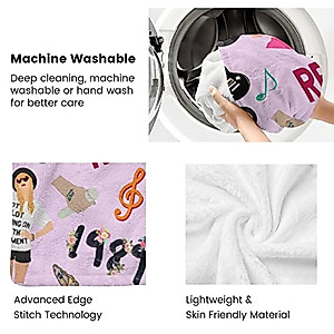 Grreiul Music Album Cover Taylor Throw Blanket 50"x40"​Fleece Bedding Birthday Women Adults Travelblankets for Bed Best Gifts for Fans Bedroom Party