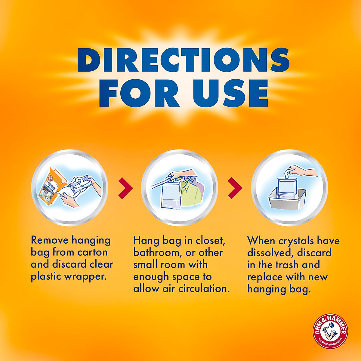 Arm & Hammer Fragrance Free Hanging Moisture Absorber Dehumidifier and Odor Eliminator 2 Pack - Traps Moisture for Fresher, Cleaner Air