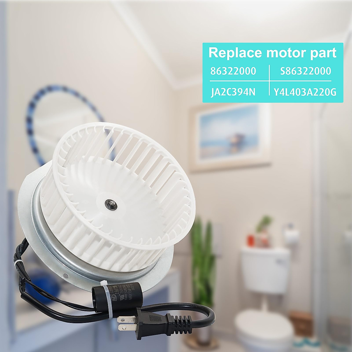 0696B000 Motor Assembly for QT100 and QT110 Series Fans, Bathroom Fan Motor Replacement for NuTone QT-110N-B JA2C394N QT100L QT9093, 0696B000 Bathroom Exhaust Fan Motor Replacement for NuTone