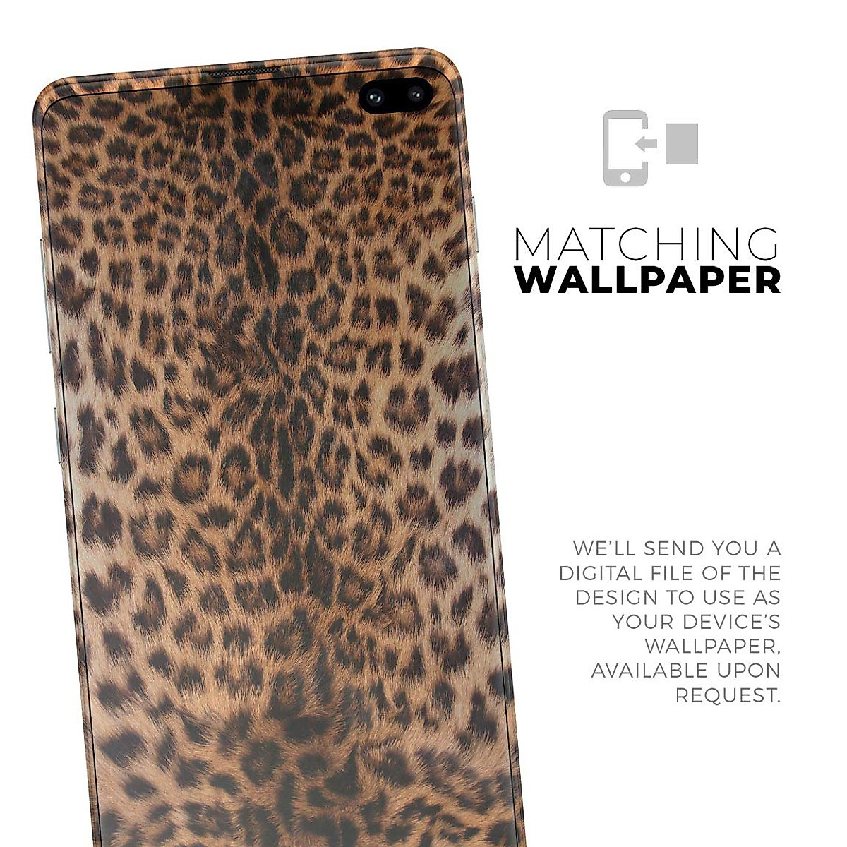 DesignSkinz Mirrored Leopard Hide Protective Vinyl Decal Wrap Skin Cover Compatible with The Samsung Galaxy S20 (Screen Trim & Back Glass Skin)