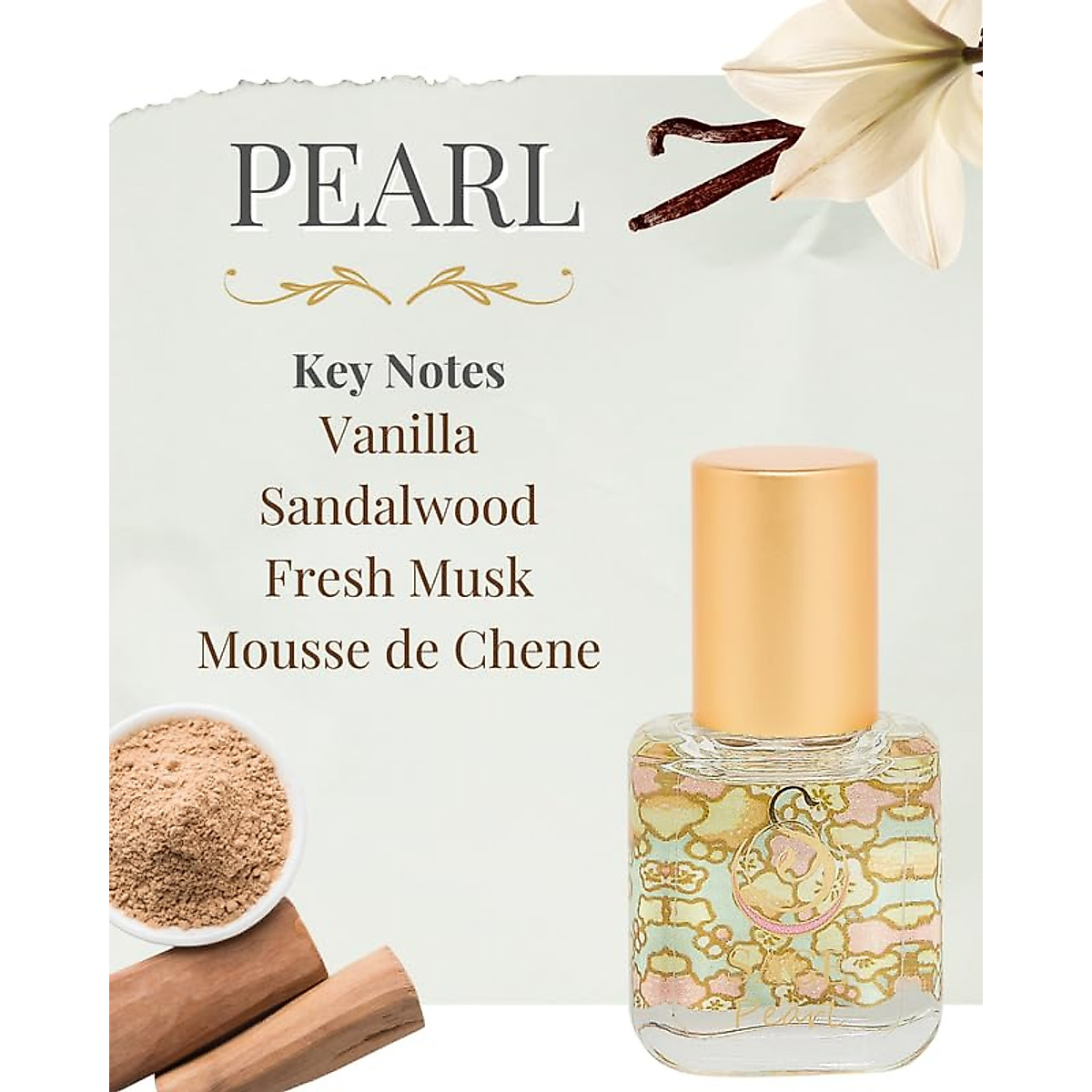 Pearl Organic Perfume Oil Extract Roll-On by Sage- 1/4 oz, Vegan & Cruelty-Free, Subtle Scent, Vanilla, Sandalwood, Musk