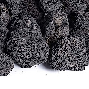 Black 1-3 Inch Lava Rock | Fireproof and Heatproof Volcanic Lava Rock, Perfect for Fire Pits, Fireplaces, BBQs and More. Indoor and Outdoor use - Natural Stones | 10 Pounds