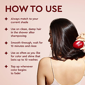 Glaze Super Gloss Color Conditioning Hair Gloss – Like a Tinted Moisturizer for Dark Brown/Black Hair – Boosts Color, Repairs the Look of Damage & Adds Mirror Shine – Lustrous Ebony, 6.4 oz