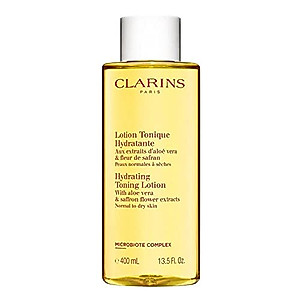 Clarins Hydrating Toning Lotion with Aloe Vera & Saffron Flower Ext Normal to Dry Skin 13.5 Ounce,Clear