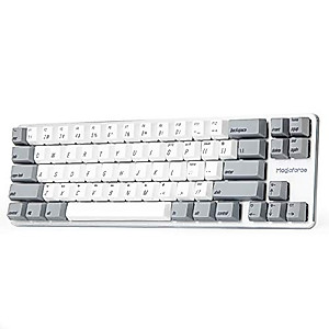 Qisan Holiday Sale 20% Discount Off Mechanical Keyboard Gaming Keyboard Gateron Brown Switch PBT Keycaps Keyboard Wired Backlit Mini Design (60%) 68 Keys Keyboard White Magicforce (White Gray Combo)