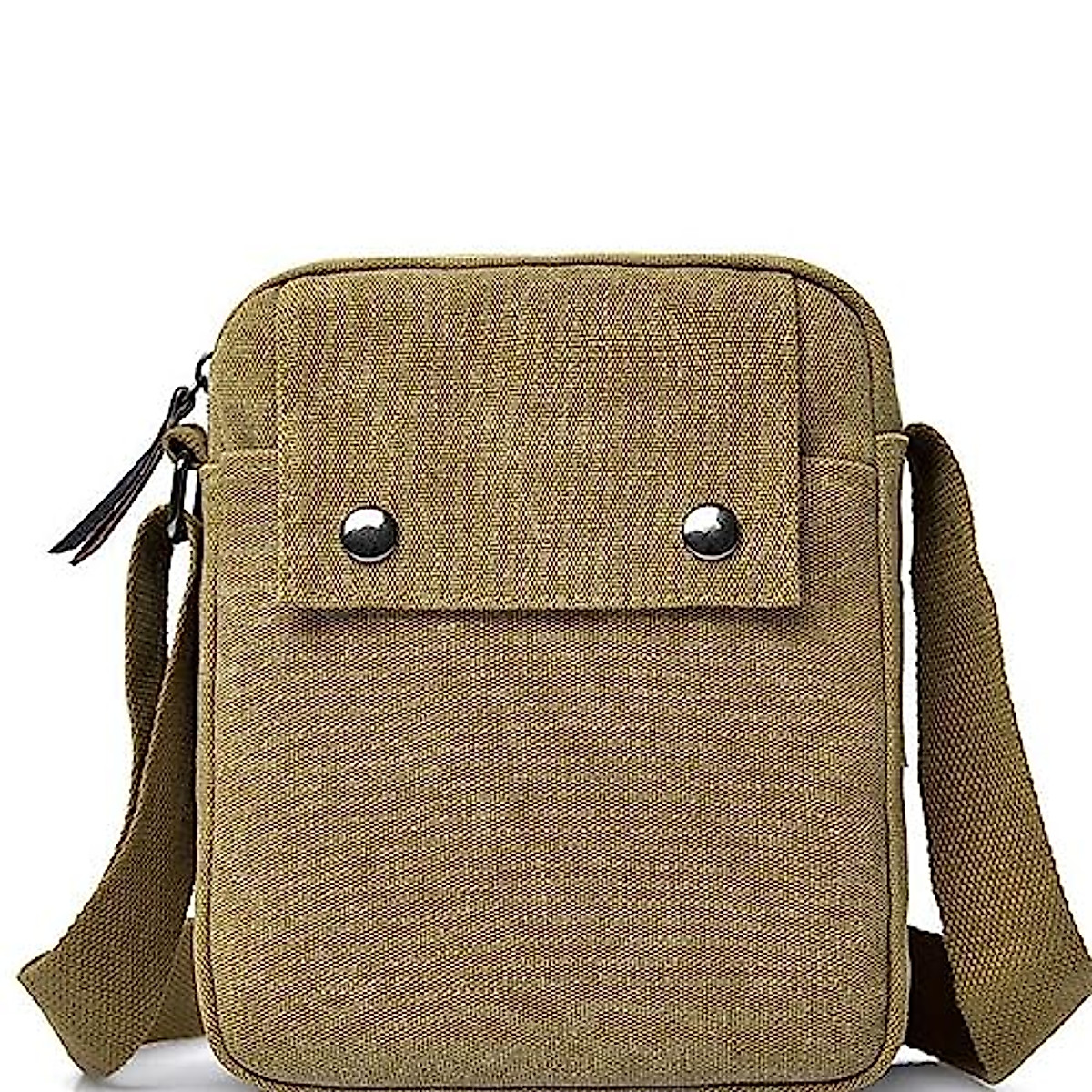 MosaiRudo Men's Canvas Small Messenger Bag,Casual Shoulder Bag for Men Women,Chest Bag Travel Carry Bag，Multi-pocket Purse for Cell Phone, Portable Mobile Phone Coin Bag (Black)