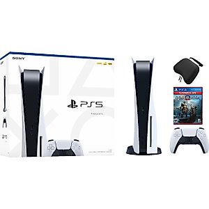 PS5 Disc Edition Gaming Console System Bundle – Plus: God of War Game, and Dikit Controller Case – System Bundle, PS5 Controller, Video Game, Accessories