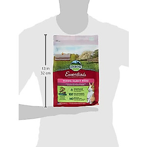 Oxbow Essentials Young Rabbit Food, All Natural Rabbit Pellets, High Energy & Calcium, Made in the USA, All Natural Vitamins & Minerals, Veterinarian Recommended, 5 lb