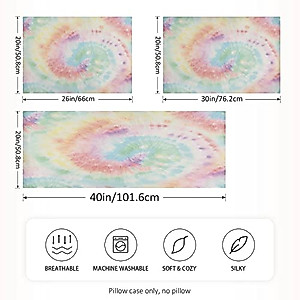 Dalzium Satin Pillowcase for Hair and Skin, Tie Dye Silk Pillowcase Soft and Cozy Body Pillow Covers, Standard Size Satin Pillow Cases with Envelope Closure(20x26 Inch), 1PC