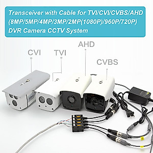 eoere 20 Pairs Passive HD BNC Video Balun Transceiver Transmitter AHD/TVI/CVI/CVBS Cable Connectors for 720P/960P/1080P/3MP/5MP/8MP CCTV Security Cameras
