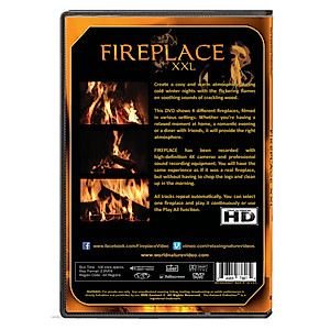 Fireplace DVD - Fireplace XXL - Filmed in HD - 2 DVD Set with Double Extra Long Fires with Burning Wood Sounds