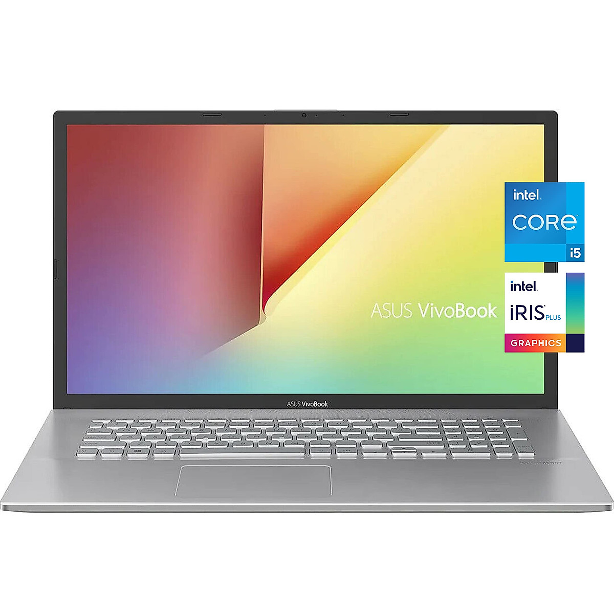 ASUS 2022 VivoBook 17 K712EA Thin and Light Laptop, 17.3” FHD Display, Intel Core i5-1135G7, 16GB DDR4 RAM, 512GB PCIe SSD, Backlit Keyboard, Wireless-AX, HDMI, Windows 10, Silver