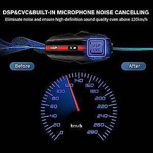 XGP Motorcycle Bluetooth Headset V5.2 with Music Sharing, 2-Way Motorcycle Helmet Bluetooth with IP67 Waterproof, Motorcycle Communication Systems with Hi-FI Speakers for ATV/Snowmobile/Ski,1 Pack
