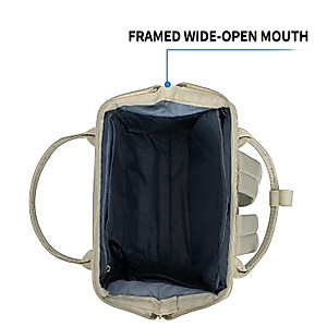 KROSER Laptop Backpack 17" Stylish Backpack Water Repellent College Casual Daypack with USB Port Travel Business Work Bag for Men/Women Light khaki