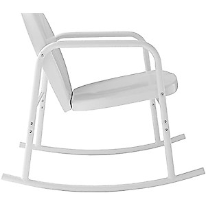Crosley Furniture CO1013-WH Griffith Retro Metal Outdoor Rocking Chairs, White Gloss